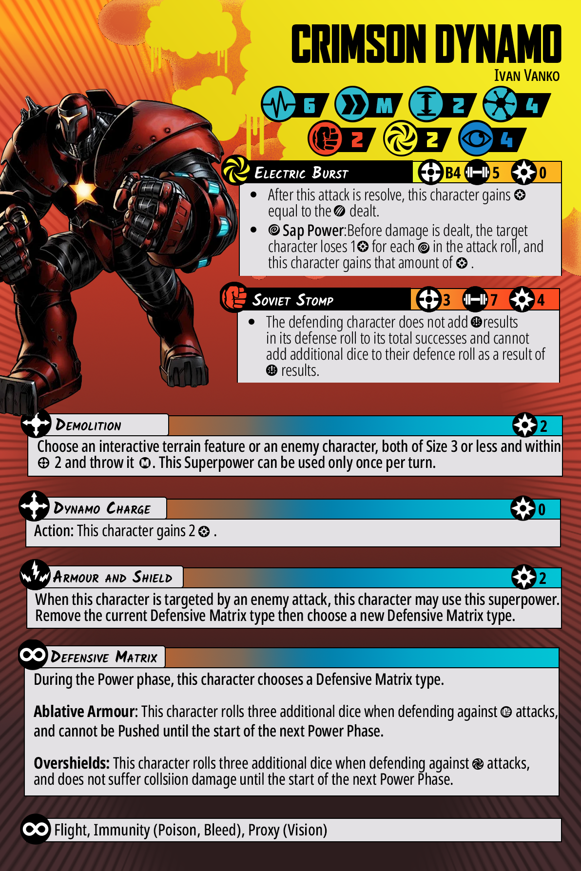 Character Cards, Mcp. Crisis Protocol, Proxy - Crimson Dynamo injured (proxy for Vision ...
